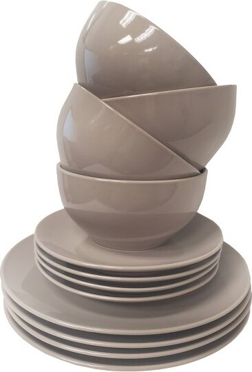 12pc Stoneware Colors Dinnerware Set Gray - Tabletops Gallery - ShopStyle