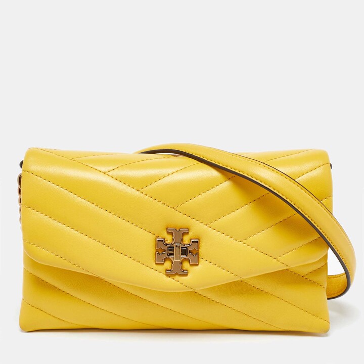 Tory Burch Yellow Leather Kira Crossbody Bag - ShopStyle