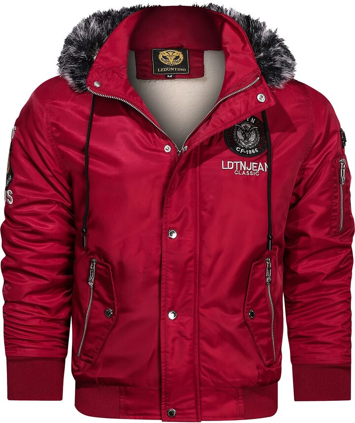 GREGG Men's Bomber Jacket with Hood Shell Long Sleeve Full Zip Military ...