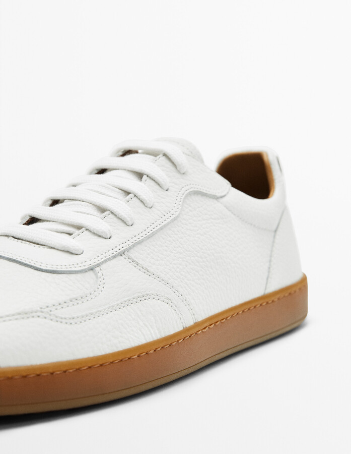 Massimo Dutti Nappa Leather Trainers - ShopStyle