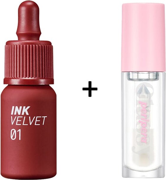 Peripera Ink Velvet [#1] + Ink Glasting Lip Gloss [#1] - #1 GOOD BRICK ...
