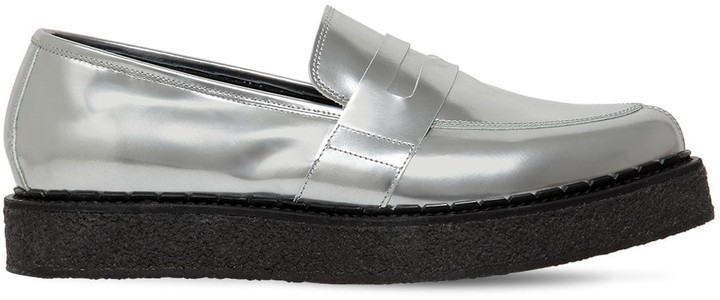FAQTORY Penny Creeper Metallic Leather Loafers - ShopStyle