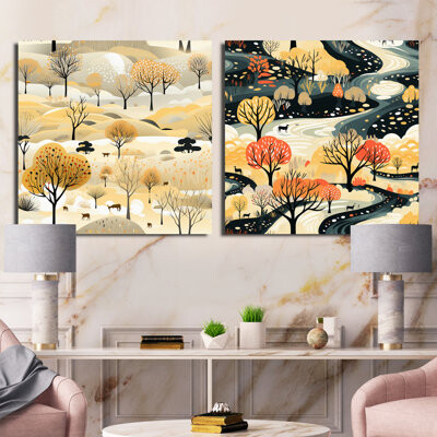 Dakota Fields Beige And Cream Safari Adventure Tree Landscape ...