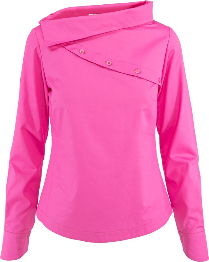 DALB - Two-Make-One Shirt With Detachable Collar And Sleeve In Pink ...