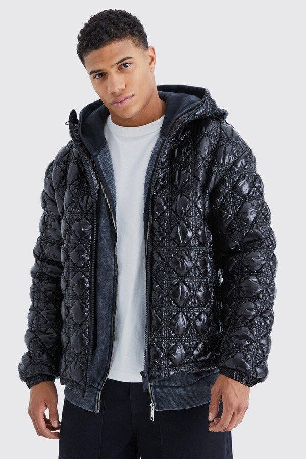High Shine Bubble Texture Puffer - ShopStyle Outerwear