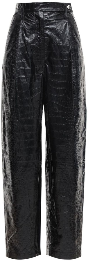 REMAIN Cleo Croc Embossed Leather Pants - ShopStyle