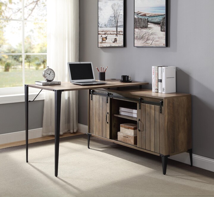 NINEDIN Large L Shaped Computer Desk Writing Desk with USB and Ample ...