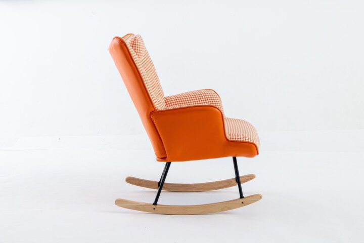 IGEMAN Comfy Wingback Glider Rocker with Safe Solid Wood Base for ...