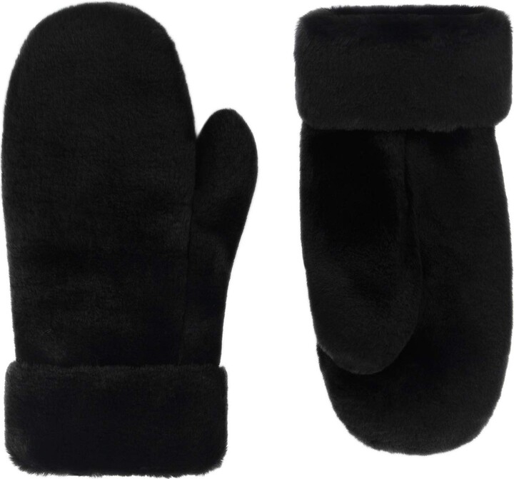 Futrzane Modern Gloves - Womens Faux Fur Lined Mittens - Fluffy Ladies ...