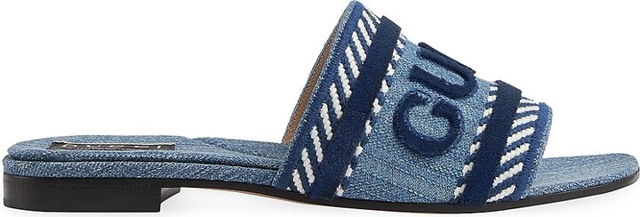 Gucci Jane Denim Slides - ShopStyle Sandals