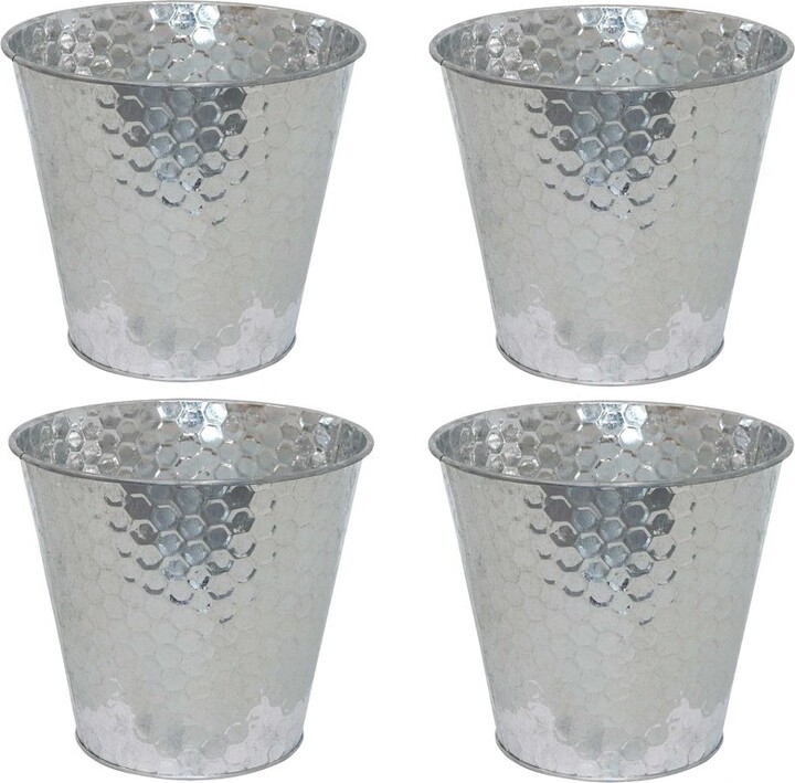 Sunnydaze Decor Set Of 4 Steel Buckets With Hexagon Pattern - ShopStyle