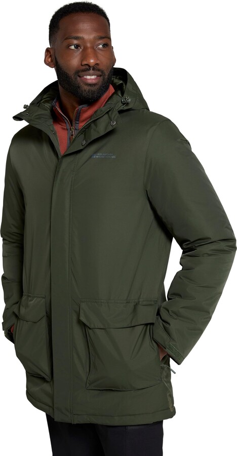 Mountain Warehouse Ranger Mens Padded Parka - Water-Resistant Coat with ...