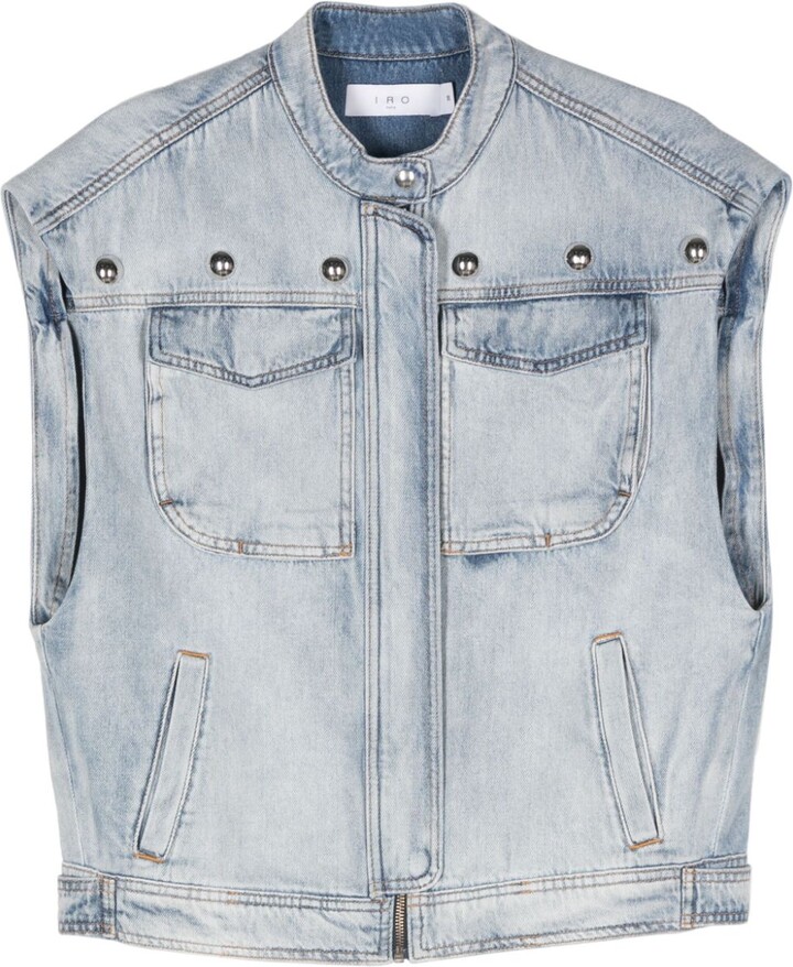 IRO Orazio stud-detailed denim vest - ShopStyle