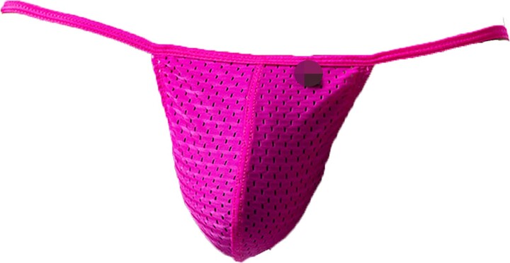 Faringoto Men's Sporty Mesh Single Thong Low Rise Sheer Thongs Pants ...