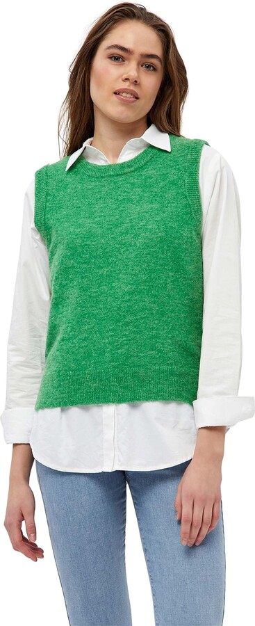 Minus Women's Madia Knit Vest 473 Apple Green Melange L - ShopStyle Jackets