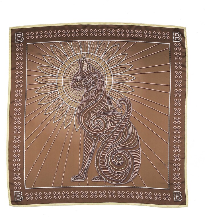 Bastet Torino Women's Neutrals / Brown / Rose Gold Italian Silk Square ...