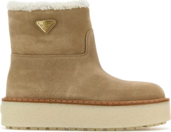 Prada Triangle-Logo Slip-On Boots - ShopStyle