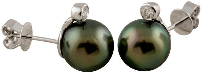 Masako Pearls Splendid Pearls 14K 0.11 Ct. Tw. Diamond & 10-11Mm ...