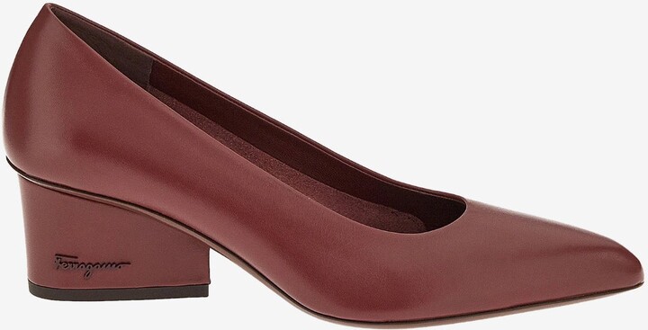 Salvatore Ferragamo Velia Teardrop Heel Pumps in Calf Leather - ShopStyle
