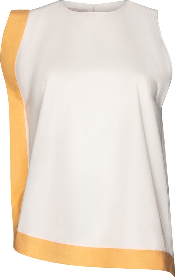 Bo Carter - Organic Cotton Ari Top In White & Orange - ShopStyle
