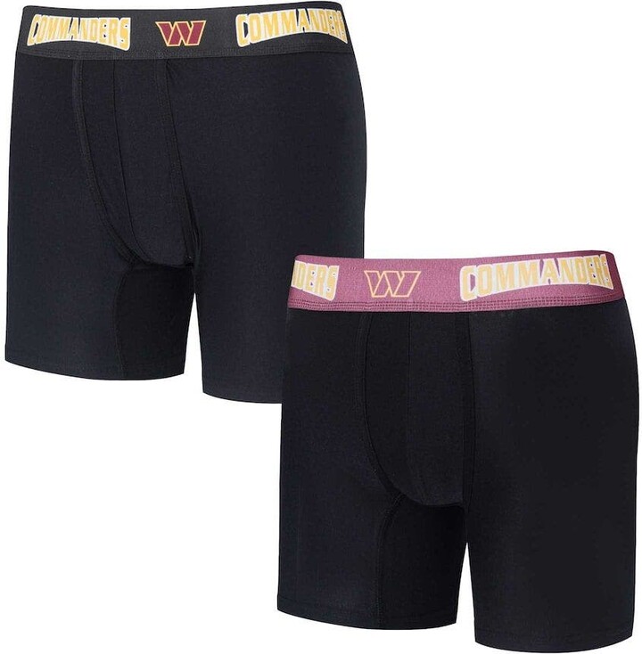 Men's Concepts Sport Black/Burgundy Washington Commanders 2-Pack Boxer ...
