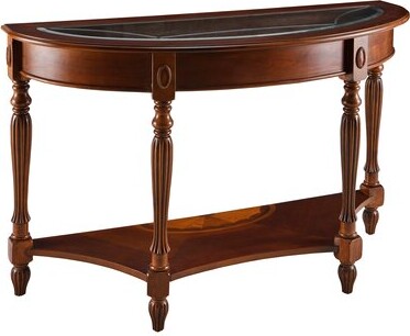 Canora Grey Solid Wood Console Table, Semi-Circle Entryway Table With ...