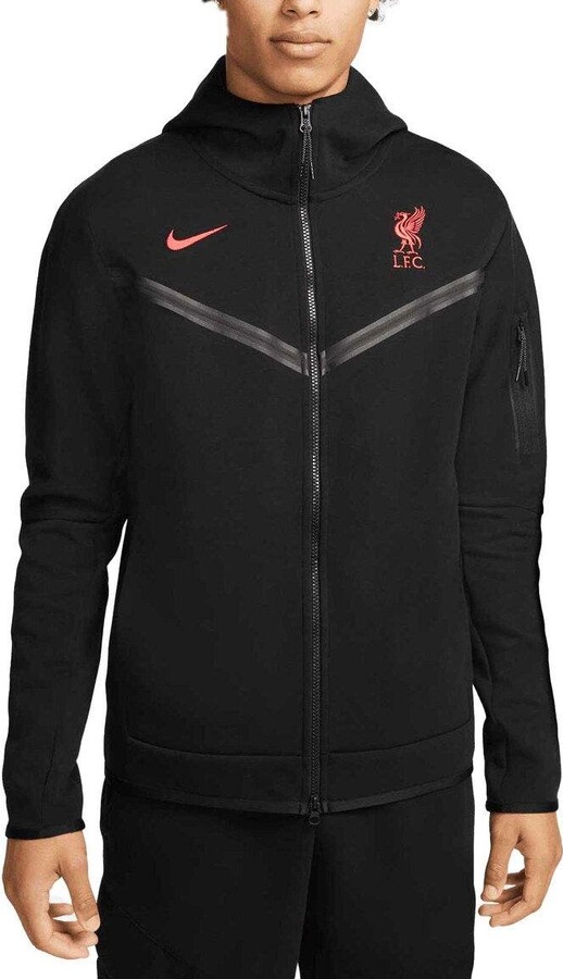 Nike Men's Black Liverpool Logo Tech Fleece Full-Zip Hoodie - ShopStyle