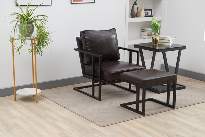 TOSWIN Recliner Sofa Chair PU Leather Living Room Chair Modern Style ...