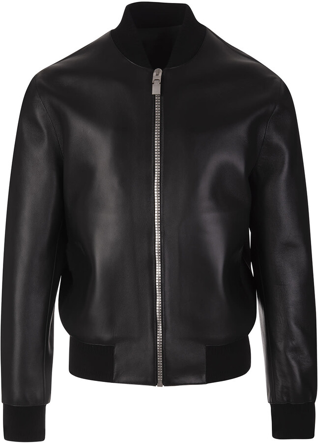 Givenchy Man Bomber Jacket In Black Leather - ShopStyle Outerwear