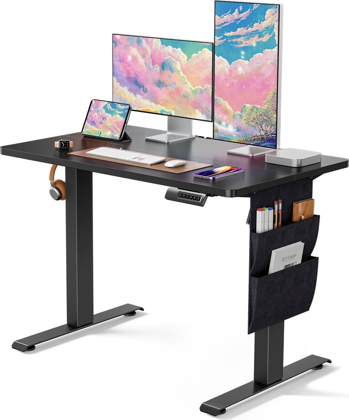 Marsail Electric Adjustable Height Standing Desk with Storage Bag ...