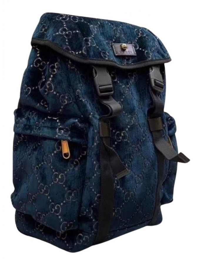 Gucci blue Velvet Backpacks - ShopStyle