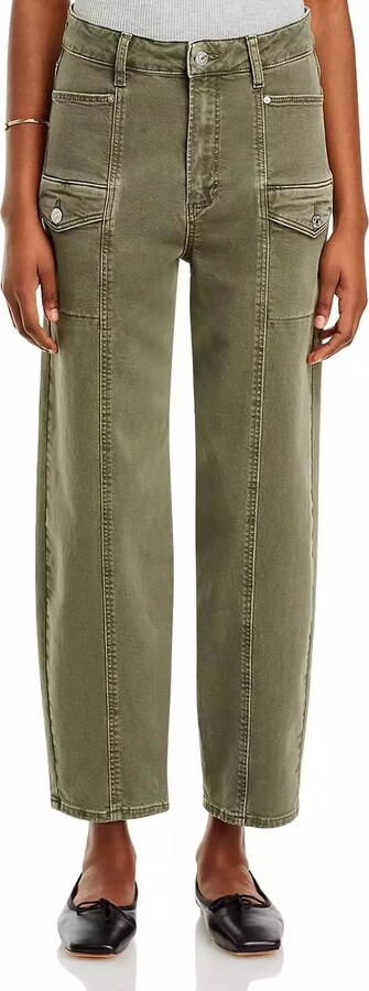 Paige Alexis Cargo Barrel Leg In Vintage Ivy Green - ShopStyle Straight ...