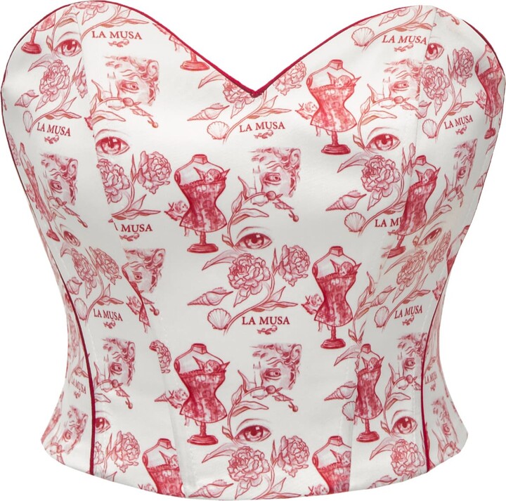 La Musa Women's White Heart Corset - ShopStyle Tops