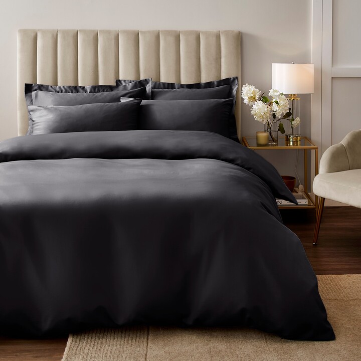 Dunelm Soft & Silky Duvet Cover and Pillowcase Set Black - ShopStyle