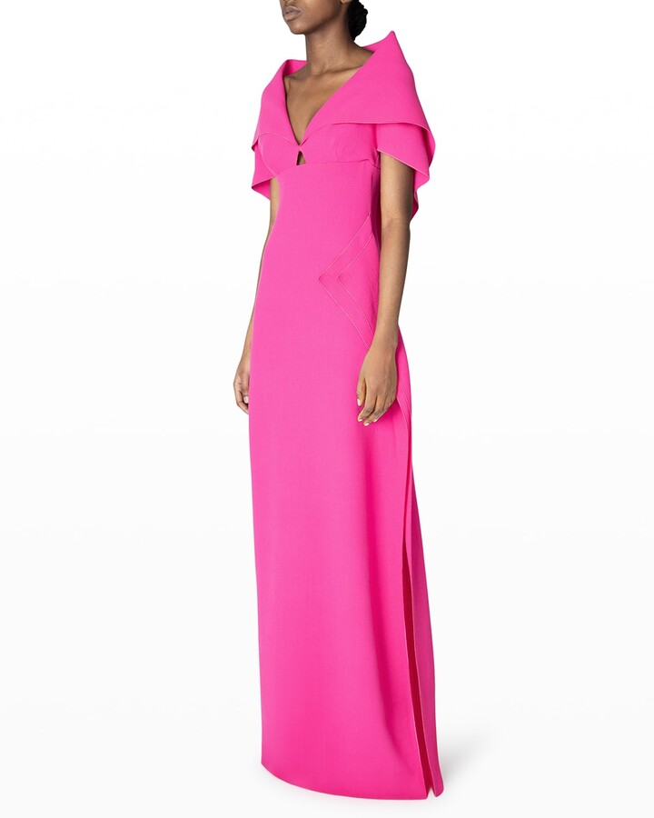 Roland Mouret Layered Off-the-Shoulder Wool Gown - ShopStyle Evening ...