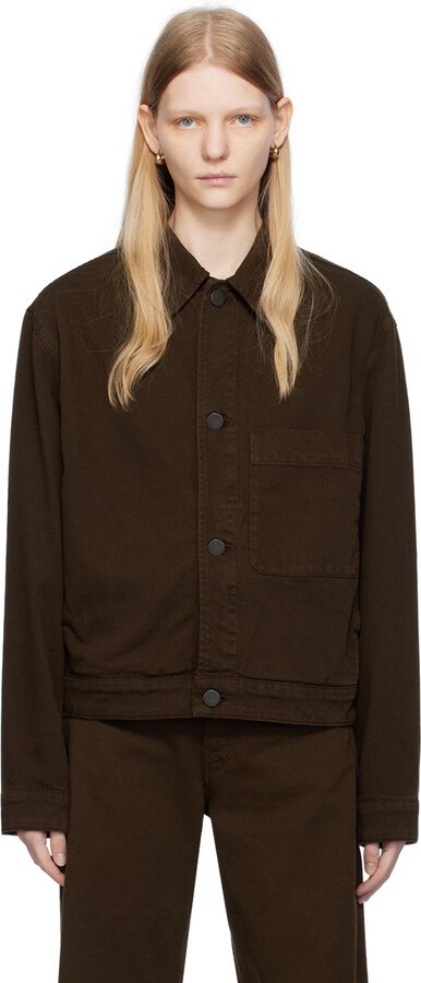 Lemaire Brown Boxy Denim Jacket - ShopStyle