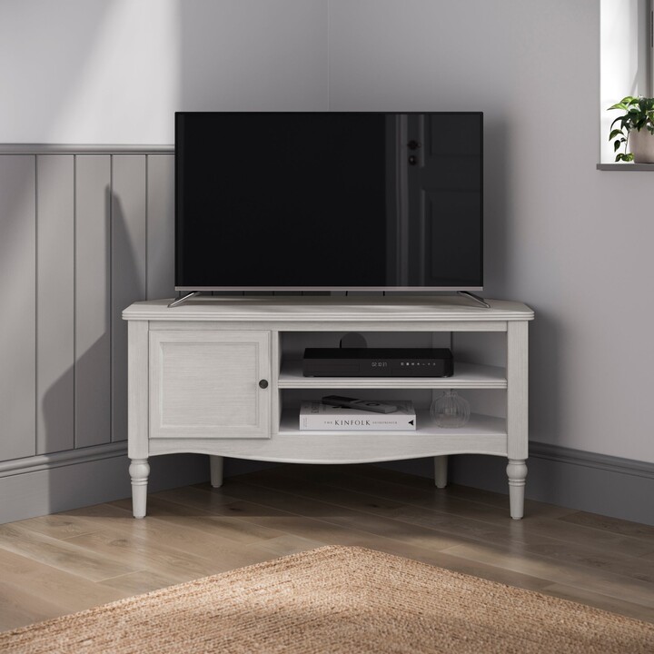 Dunelm Ariella Corner TV Unit, Warm Stone for TVs up to 44" Stone ...