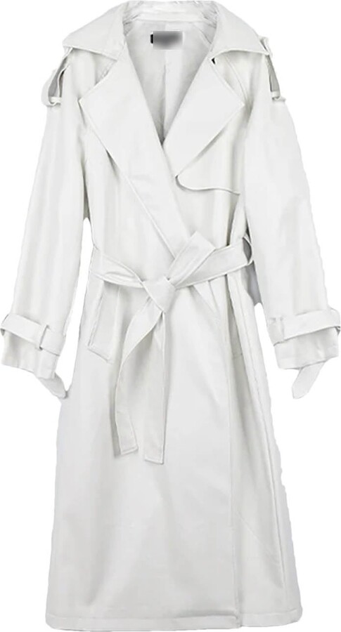 Generic Spring Oversized Long Waterproof Leather Trench Coat For Women ...
