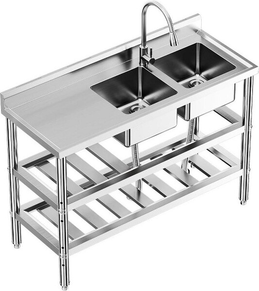 WhizMax 47x18x32 inch Stainless Steel Commercial Sink Kitchen Utility ...