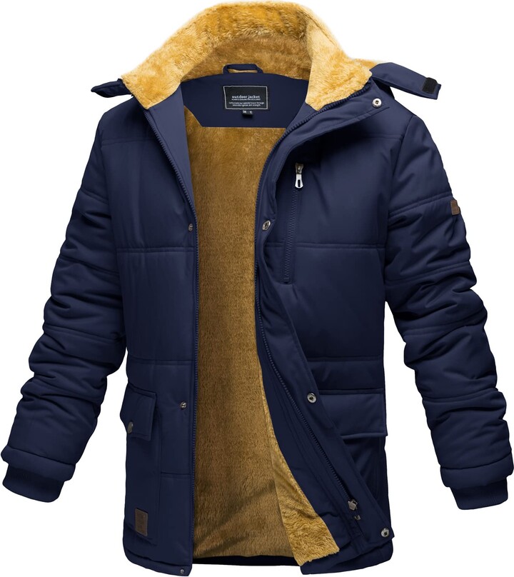 EKLENTSON Winter Jacket for Men's 6 Multi Pockets Water Repellent ...