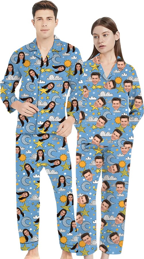 Naispanda Personalised Photo Pajama Sets for Men with Funny Face ...