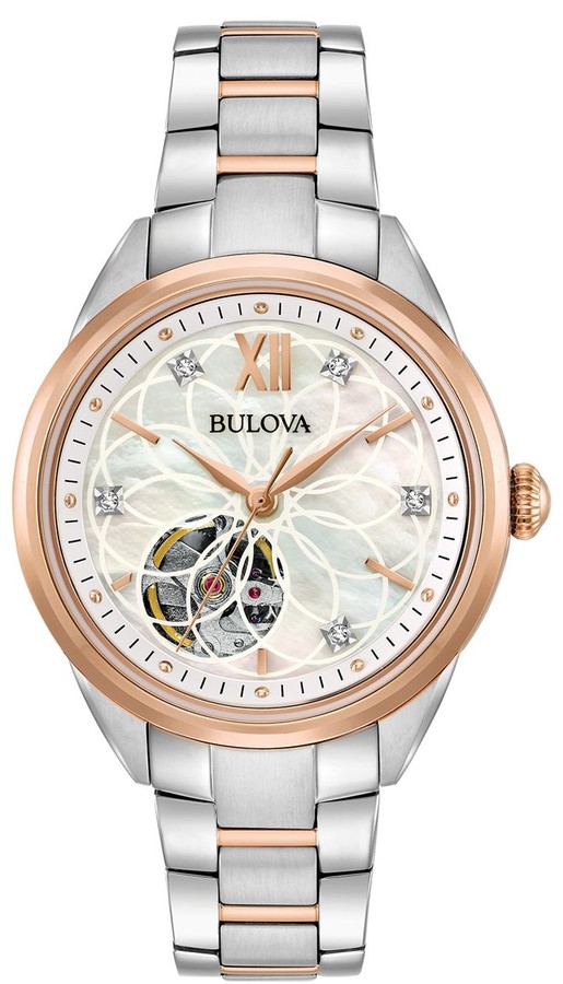 Bulova Women's Diamond Stainless Steel Automatic Skeleton Watch - ShopStyle