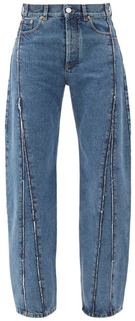 Vetements Raw-edge Panelled Straight-leg Jeans - Denim - ShopStyle