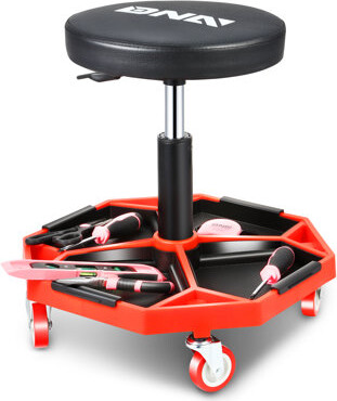 DNA Motoring Pneumatic Garage Seat Rolling Mechanic Stool with Tool ...