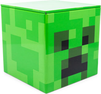 The Holiday Aisle Minecraft Creeper Tin Storage Box Cube Organizer With ...