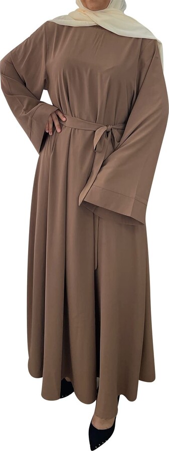IWEMEK Women Abaya Muslim Dubai Kaftan Dress Solid Plain Full Length ...