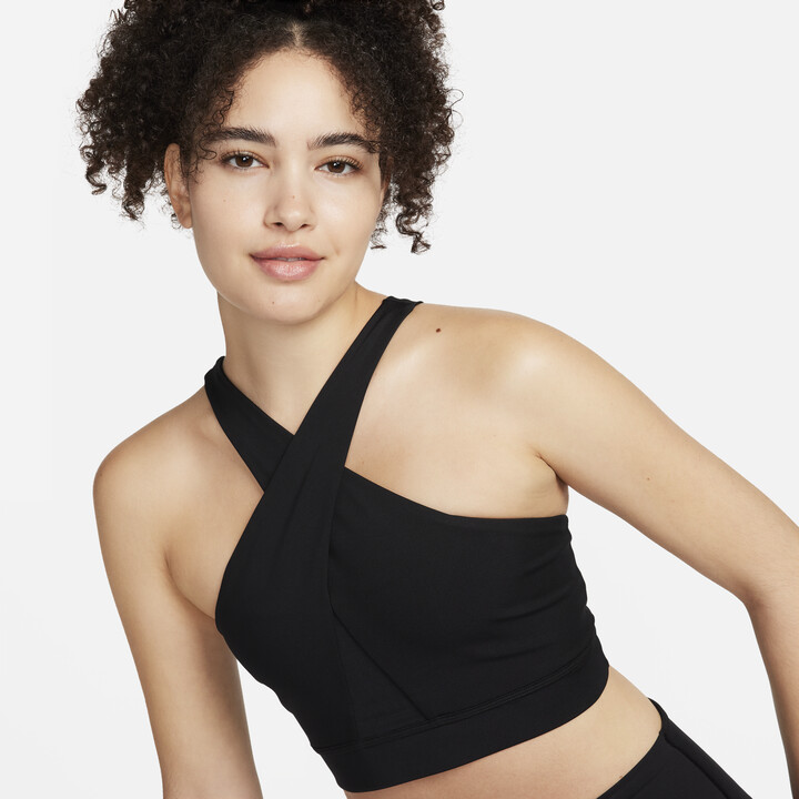 Nike Women's Swoosh Wrap SE Medium-Support Padded Sports Bra in Black ...