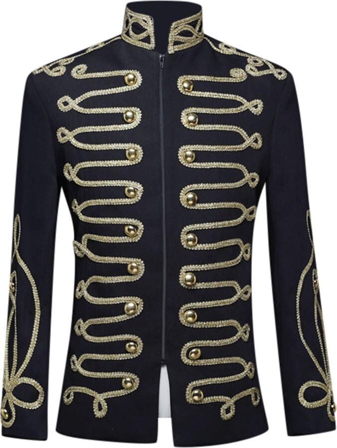 BUZHIDAO Steampunk Men's Coat Vintage Officer Husar Parade Jacket ...