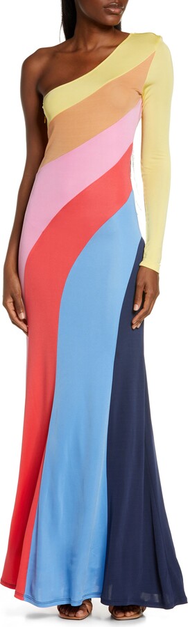 STAUD Serena One-Shoulder Long Sleeve Dress - ShopStyle