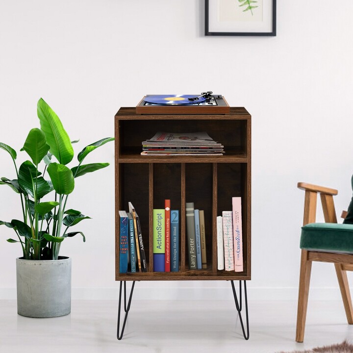 Kinbor Freestanding Record Player Stand, Record Player Cabinet with ...